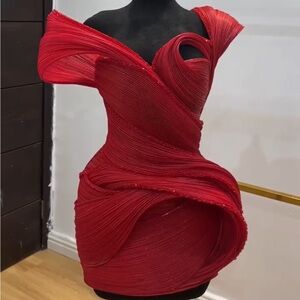 Dresses | Elegant Red Evening Dress Statement Piece Lagos Designer ...